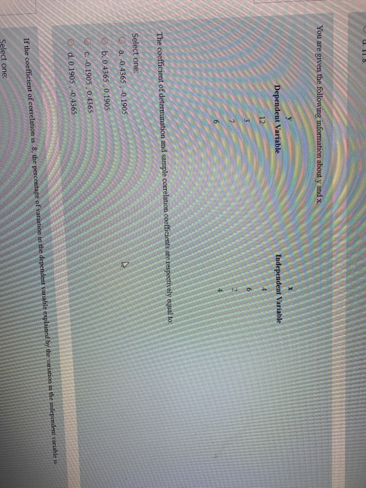 Solved SULA bus tion 44 If the coefficient of determination | Chegg.com