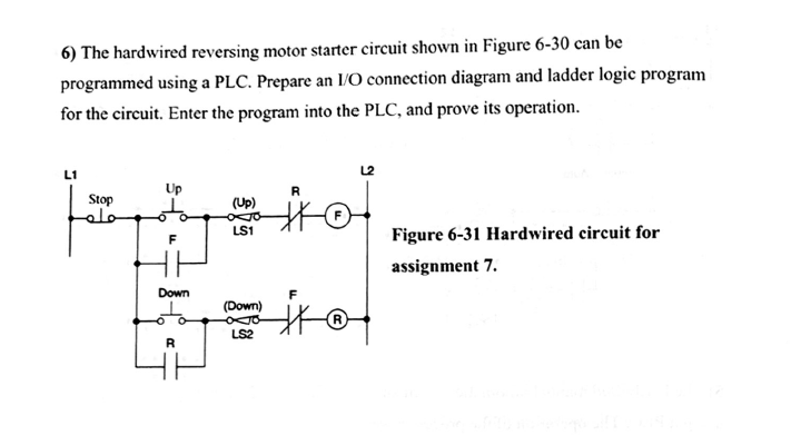 Solved The hardwired reversing motor starter circuit shown | Chegg.com