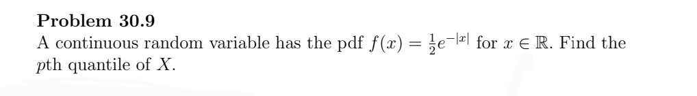 Solved Problem 30.9A continuous random variable has the pdf | Chegg.com