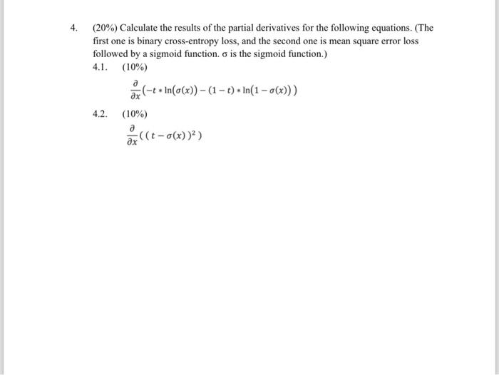 Solved (20\%) Calculate the results of the partial | Chegg.com