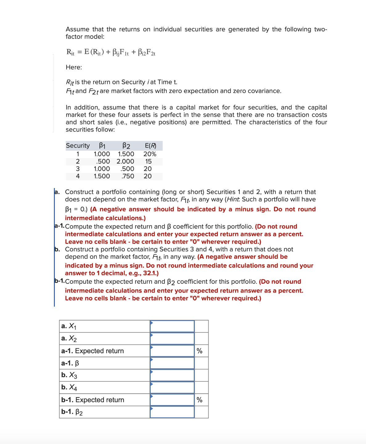Solved Assume that the returns on individual securities are | Chegg.com