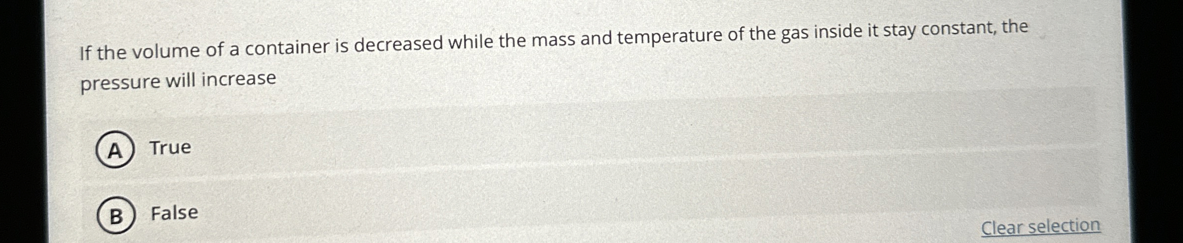 Solved If the volume of a container is decreased while the | Chegg.com