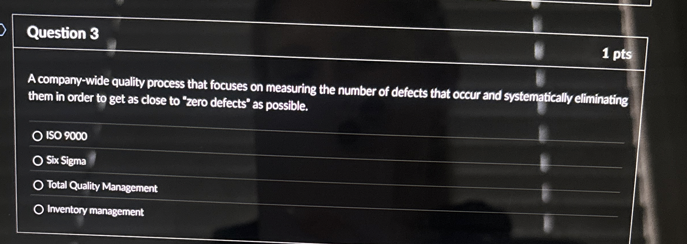 Solved Question 31 ﻿ptsA company-wide quality process that | Chegg.com
