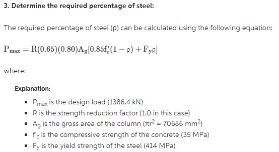 Solved Determine the required percentage of steel:The | Chegg.com