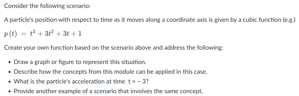 Solved Consider the following scenario:A particle's position | Chegg.com