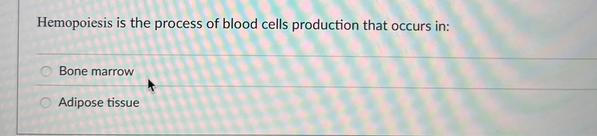 Solved Hemopoiesis is the process of blood cells production | Chegg.com