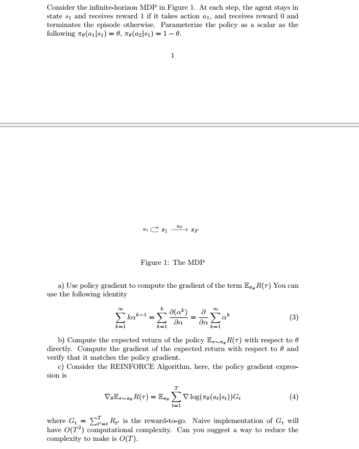 Solved Consider the infinite-horizon MDP in Figure 1. ﻿At | Chegg.com