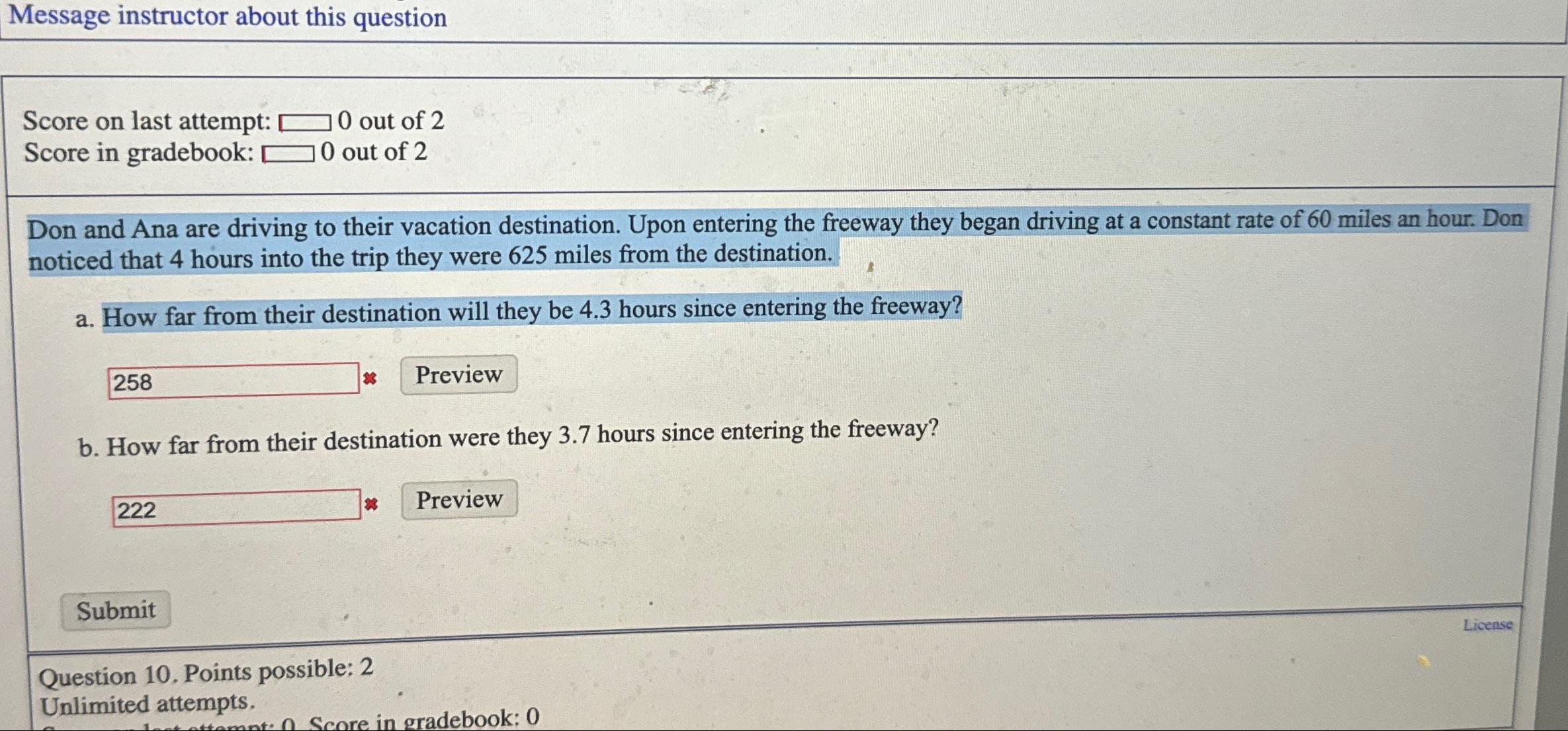 Solved Message instructor about this questionScore on last | Chegg.com