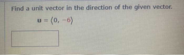 Solved Find a unit vector in the direction of the given | Chegg.com