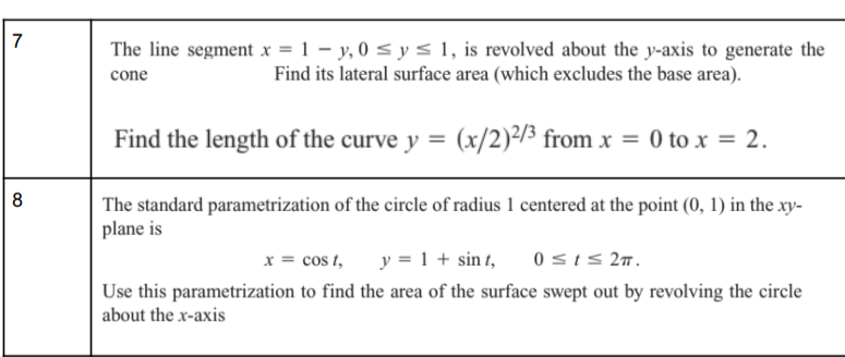 Solved The line segment x=1−y,0≤y≤1, is revolved about the | Chegg.com