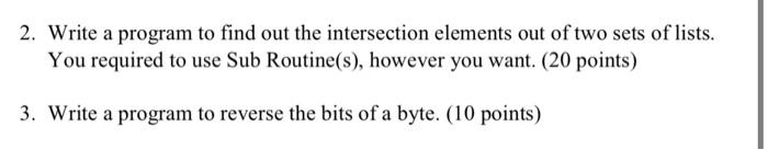 Solved 2. Write a program to find out the intersection | Chegg.com