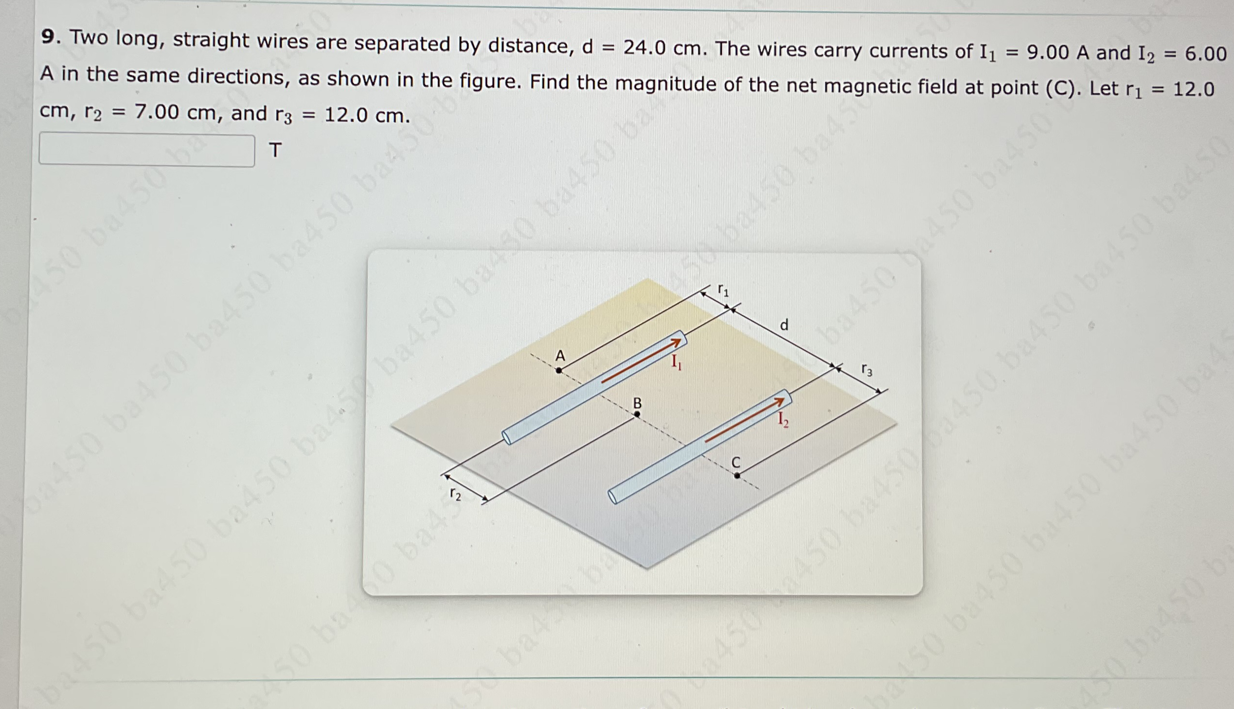 Solved Two long, straight wires are separated by distance, | Chegg.com