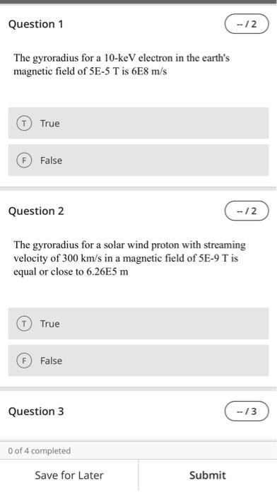 Solved Question 1 -/2 The gyroradius for a 10-keV electron | Chegg.com