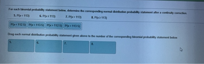 Solved For each binomial probability statement below, | Chegg.com