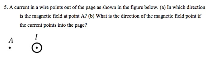 Solved a current in a wire points out of the page as shown | Chegg.com