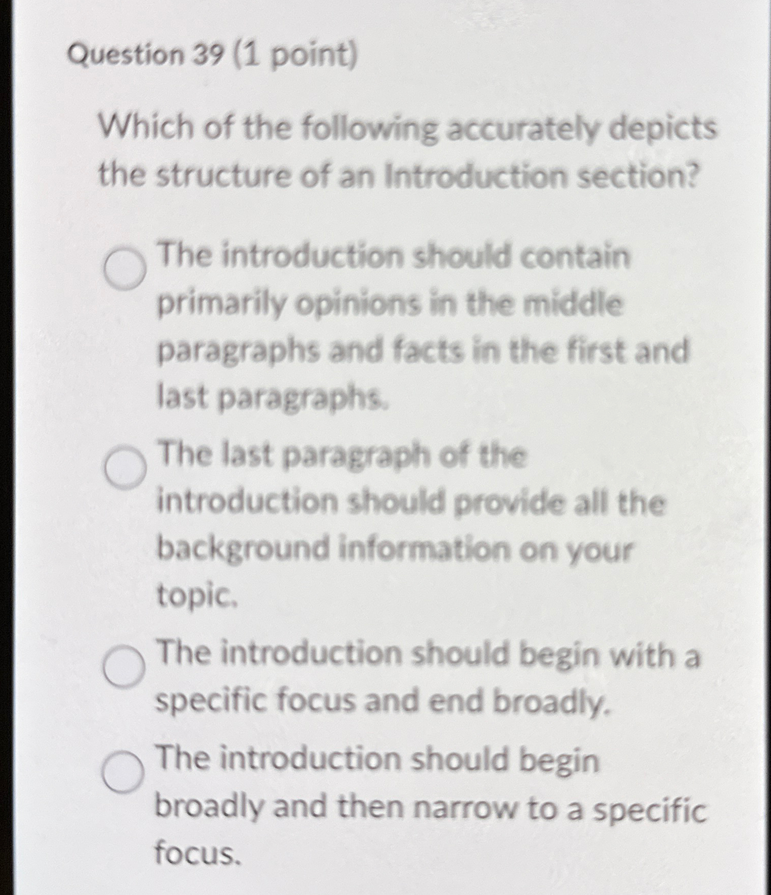 Solved Question 39 (1 ﻿point)Which of the following | Chegg.com