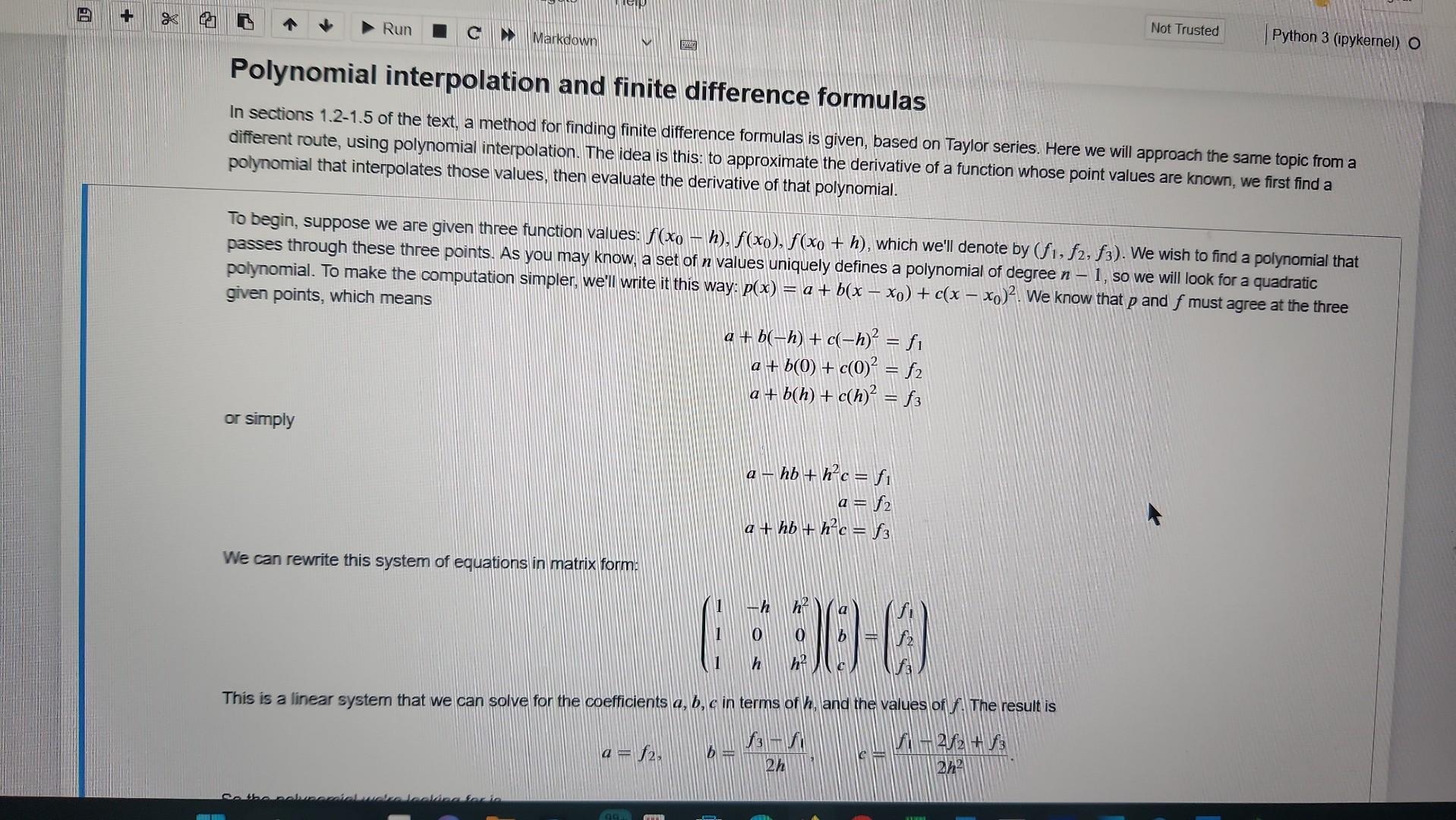 Solved Rolynomial interpolation and finite difference | Chegg.com