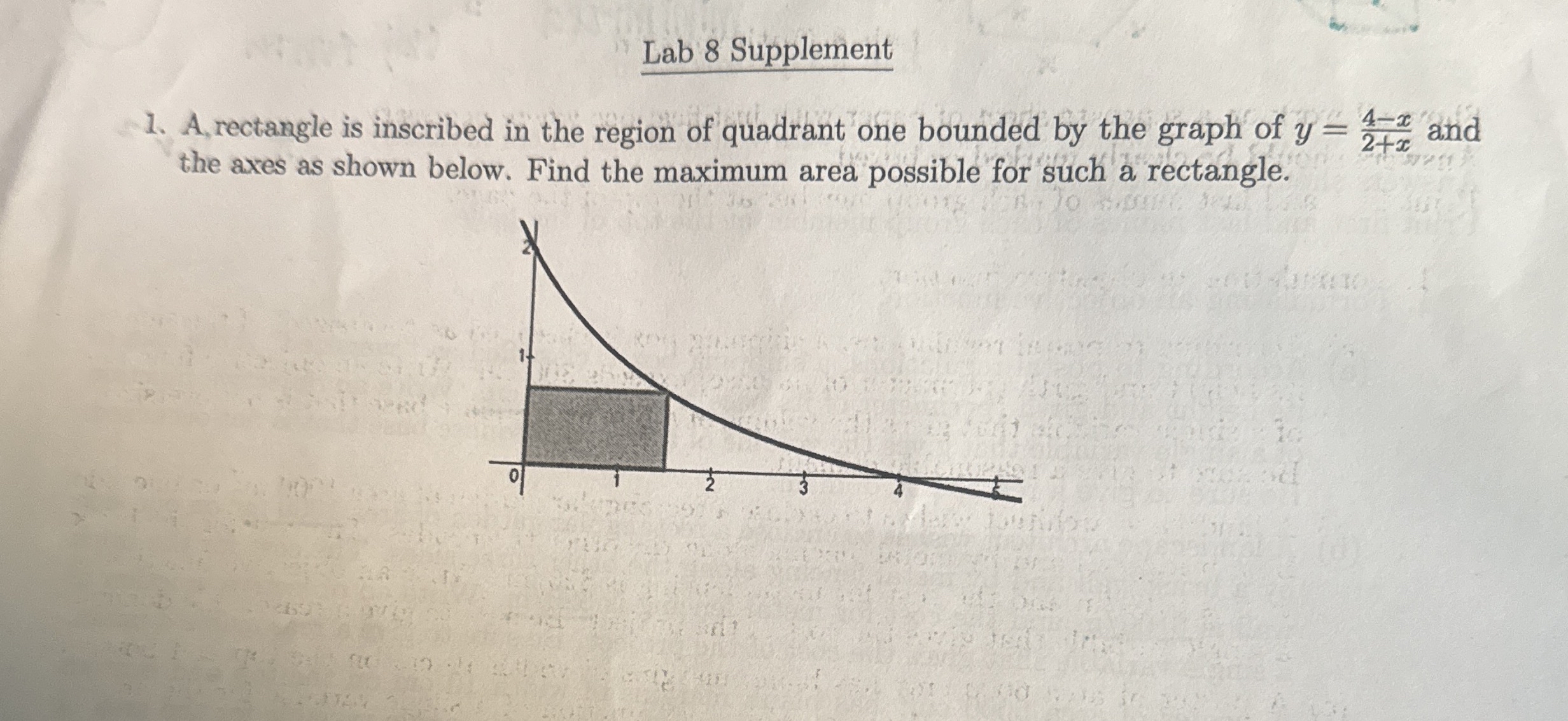 Solved Lab 8 ﻿SupplementA, ﻿rectangle is inscribed in the | Chegg.com
