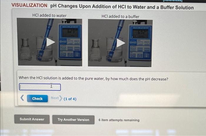 Solved VISUALIZATION pH Changes Upon Addition of HCl to | Chegg.com