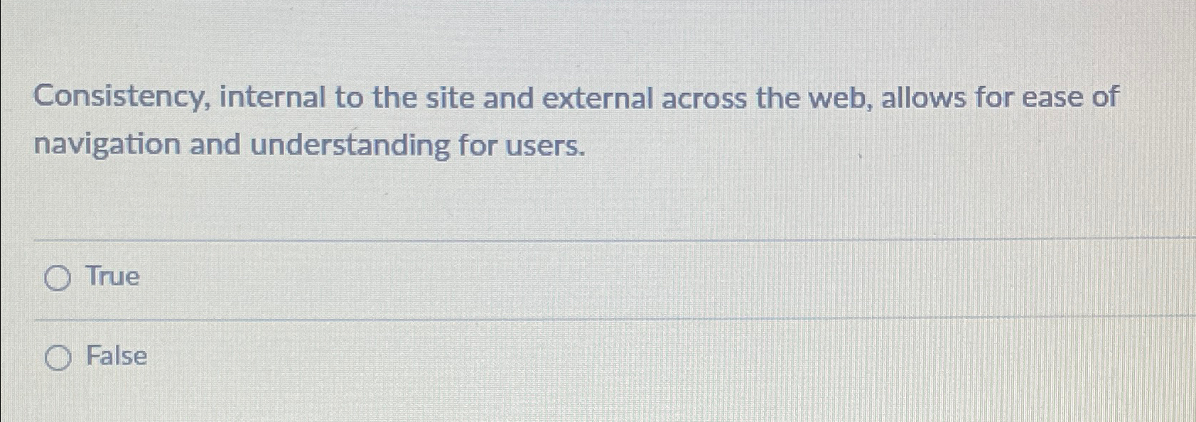 Solved Consistency, internal to the site and external across | Chegg.com