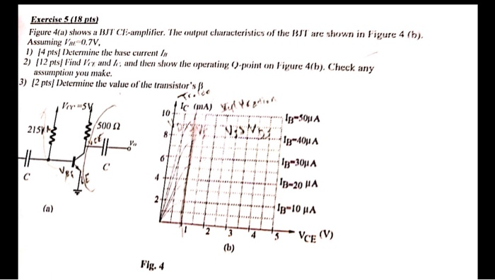 Solved Exercise 5 (18 pts) Figure 4(a) shows a BJT | Chegg.com
