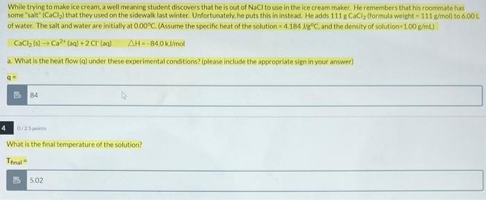 Solved While trying to make ice cream, a well meaning | Chegg.com