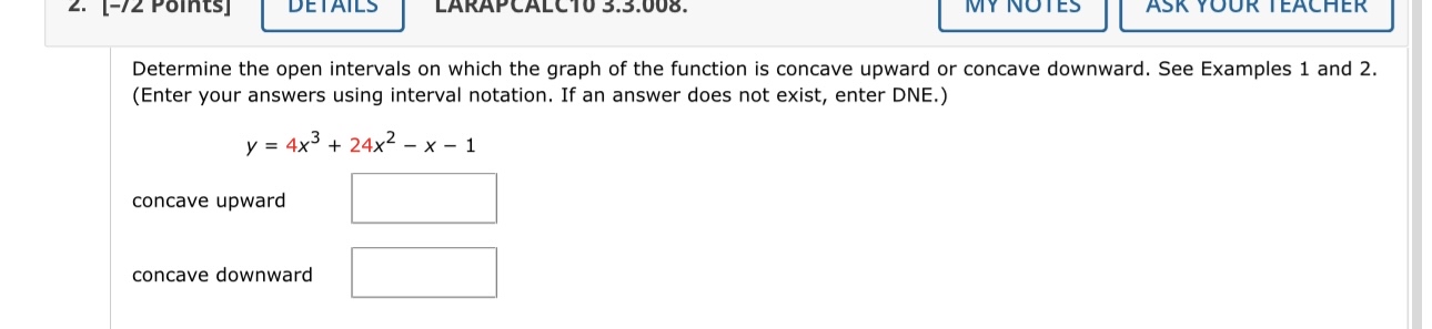 Solved Determine the open intervals on which the graph of | Chegg.com