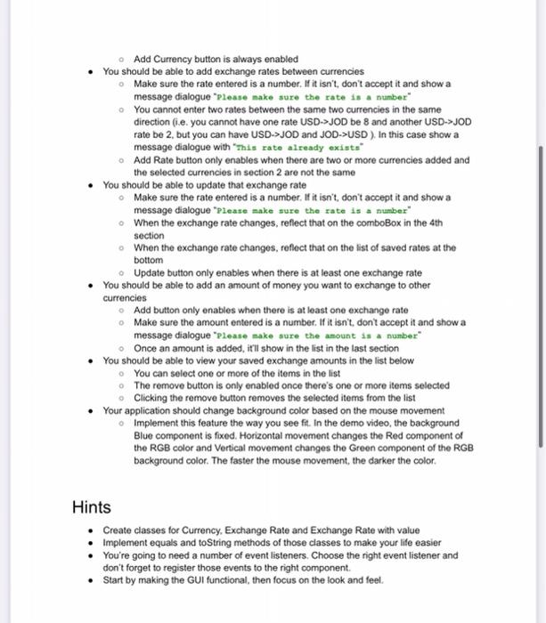 Solved Project For this project, you need to create a GUI | Chegg.com