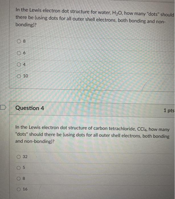 Solved In the Lewis electron dot structure for water, H20, | Chegg.com