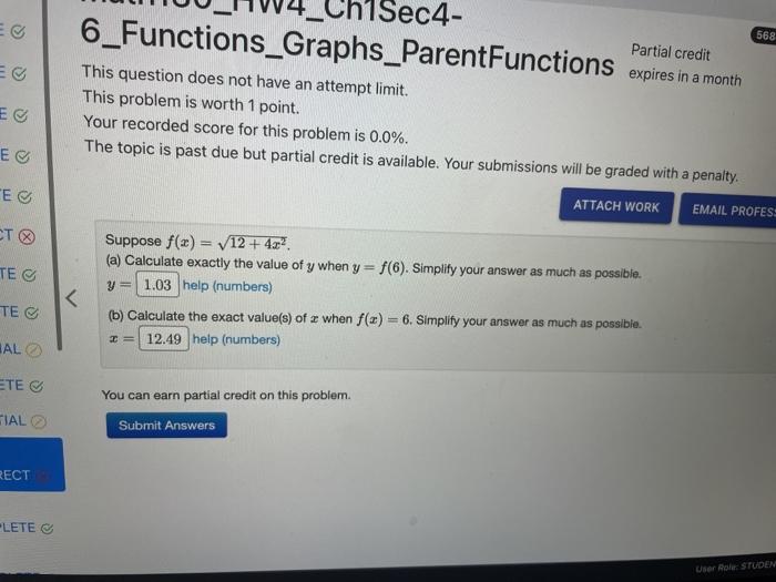 Solved Sec4- 6_Functions_Graphs_ParentFunctions expires in | Chegg.com