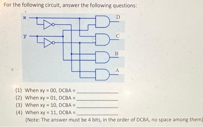 Solved For the following circuit, answer the following | Chegg.com