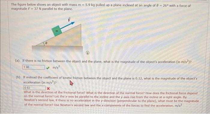 Solved The figure below shows an object with mass m = 5.9 kg | Chegg.com