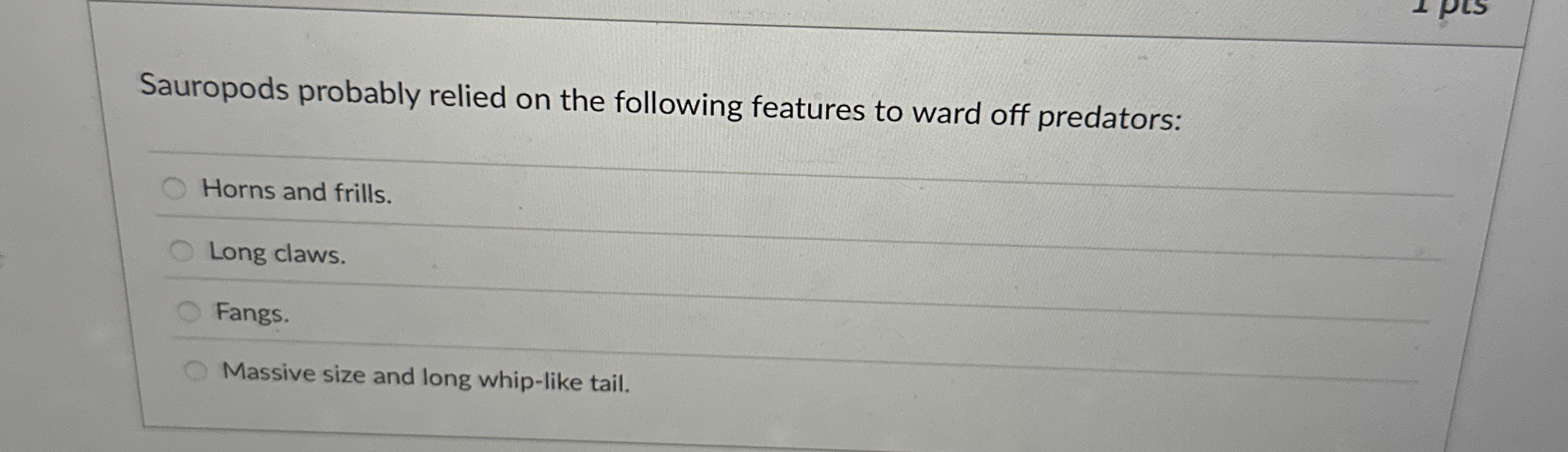 Solved Sauropods probably relied on the following features | Chegg.com