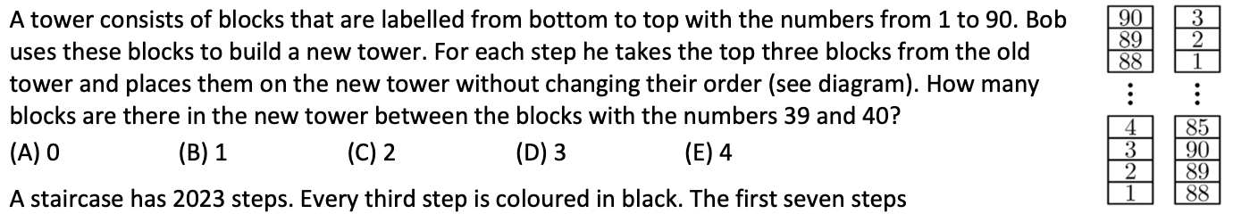Solved A tower consists of blocks that are labelled from | Chegg.com