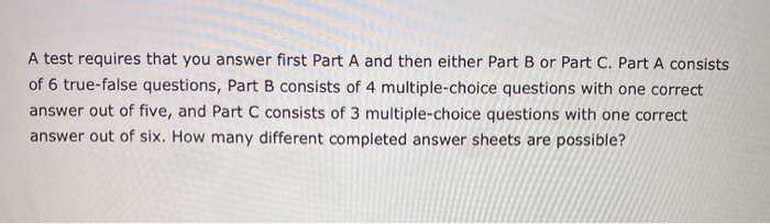 Solved A test requires that you answer first Part A and then | Chegg.com