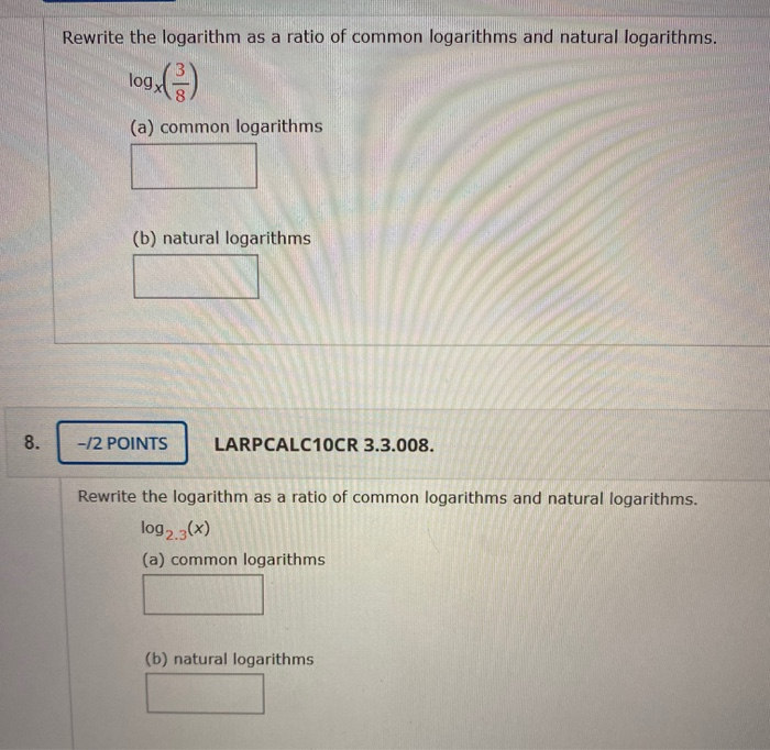 Solved Fill in the blank. You can evaluate logarithms to any | Chegg.com