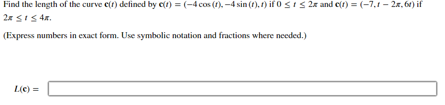 Solved Find the length of the arc for the curve defined by | Chegg.com