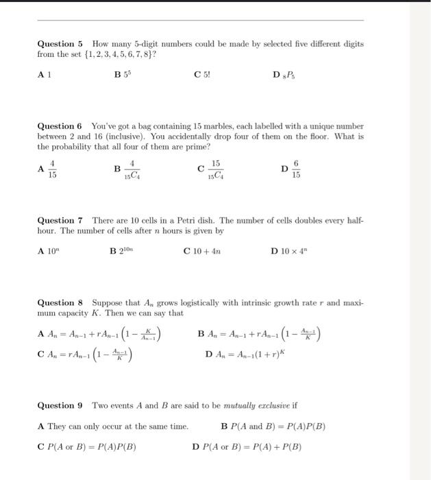 Solved Question 5 How many 5-digit numbers could be made by | Chegg.com