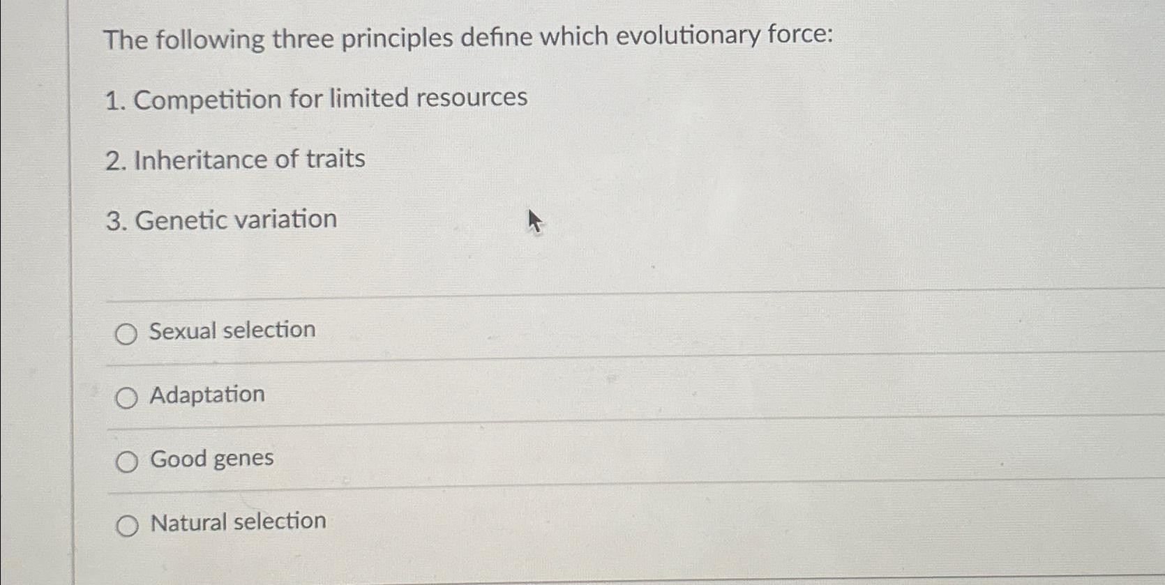 Solved The following three principles define which | Chegg.com