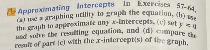 Solved y=x1−x−14−1A Approximating Intercepts In Exercises | Chegg.com