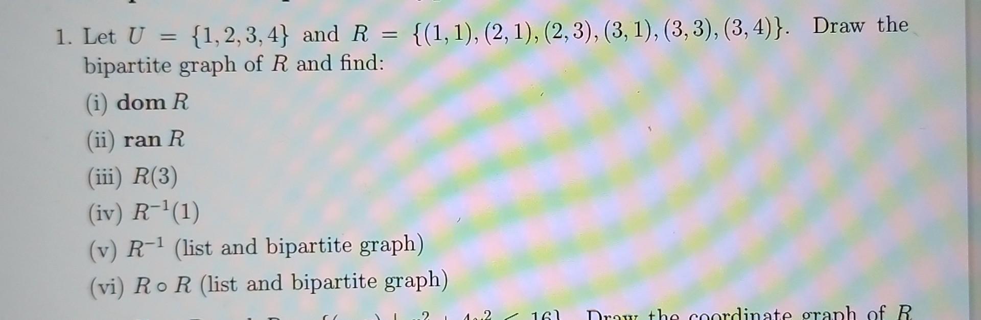 Solved 1. Let U={1,2,3,4} and | Chegg.com