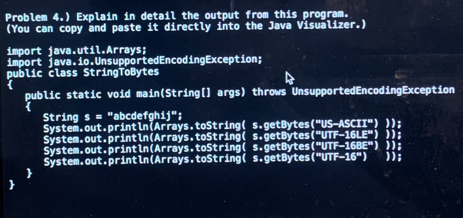 Solved Problem 4.) ﻿Explain in detail the output from this | Chegg.com