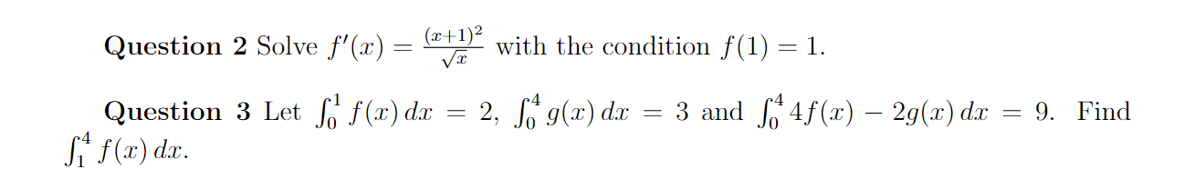 Solved Question 2 ﻿Solve f'(x)=(x+1)2x2 ﻿with the condition | Chegg.com
