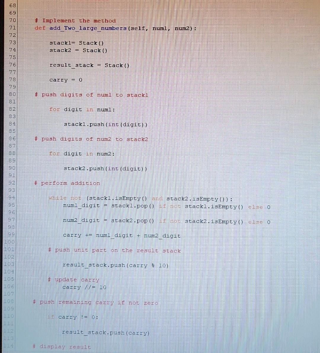 in python you need to implement specified | Chegg.com