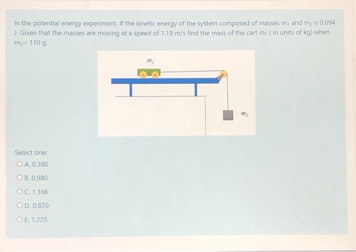 Solved In the potential energy experiment. If the kinetic | Chegg.com
