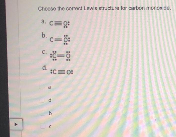 Solved Choose the correct Lewis structure for carbon | Chegg.com