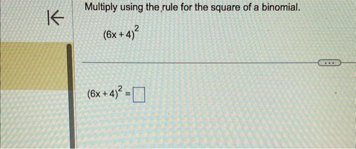 Solved Multiply using the rule for the square of a binomial. | Chegg.com