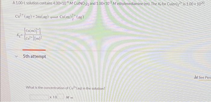 Solved Cu2+(aq)+2en(aq)⇌Cu(en)22+(aq) | Chegg.com