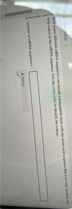 Solved How many different mRNA sequences can encode a | Chegg.com
