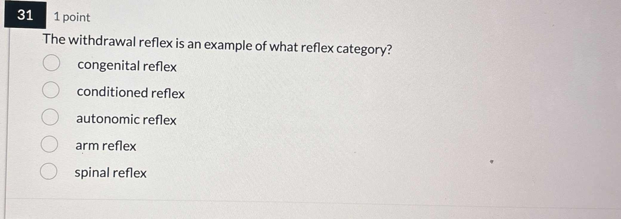 Solved 311 ﻿pointThe withdrawal reflex is an example of what | Chegg.com